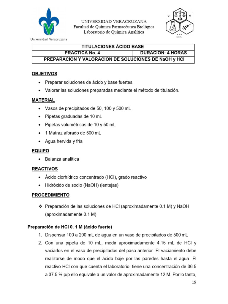 Práctica2 - Estandarización de Soluciones | PDF | Valoración | Química