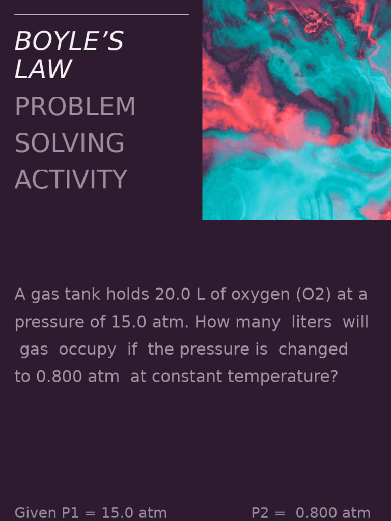 Boyles Law Problem Solving Avtivity | PDF