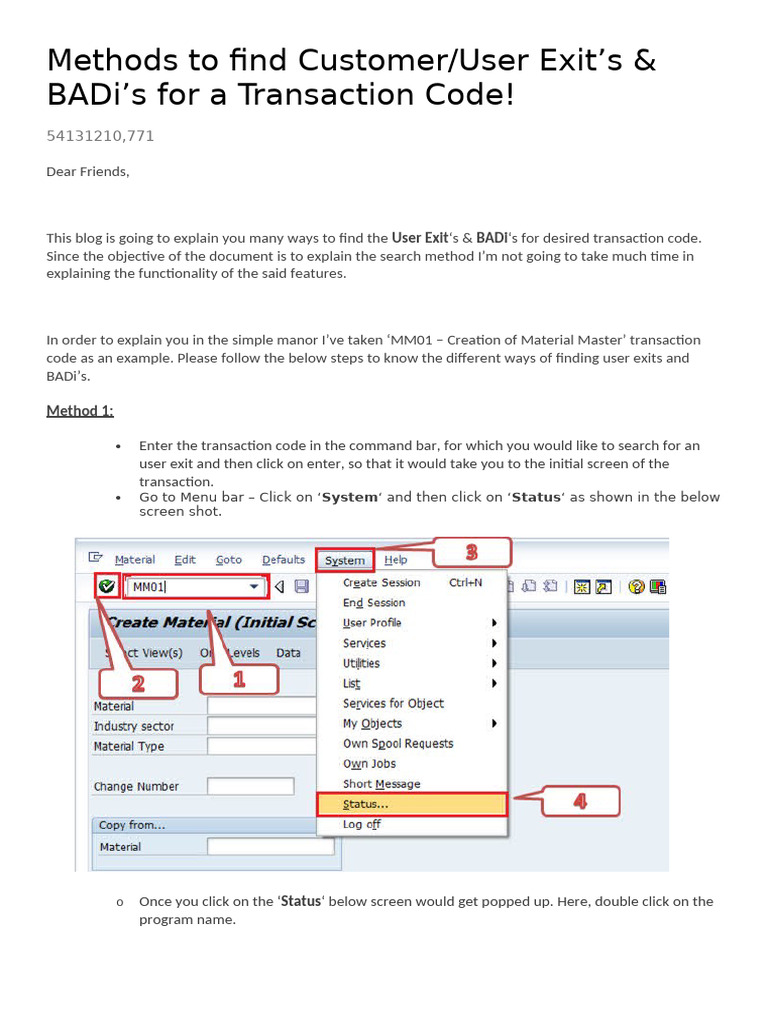 Metodos para Encontar User Exit | PDF | Menu (Computing) | Graphical User Interfaces
