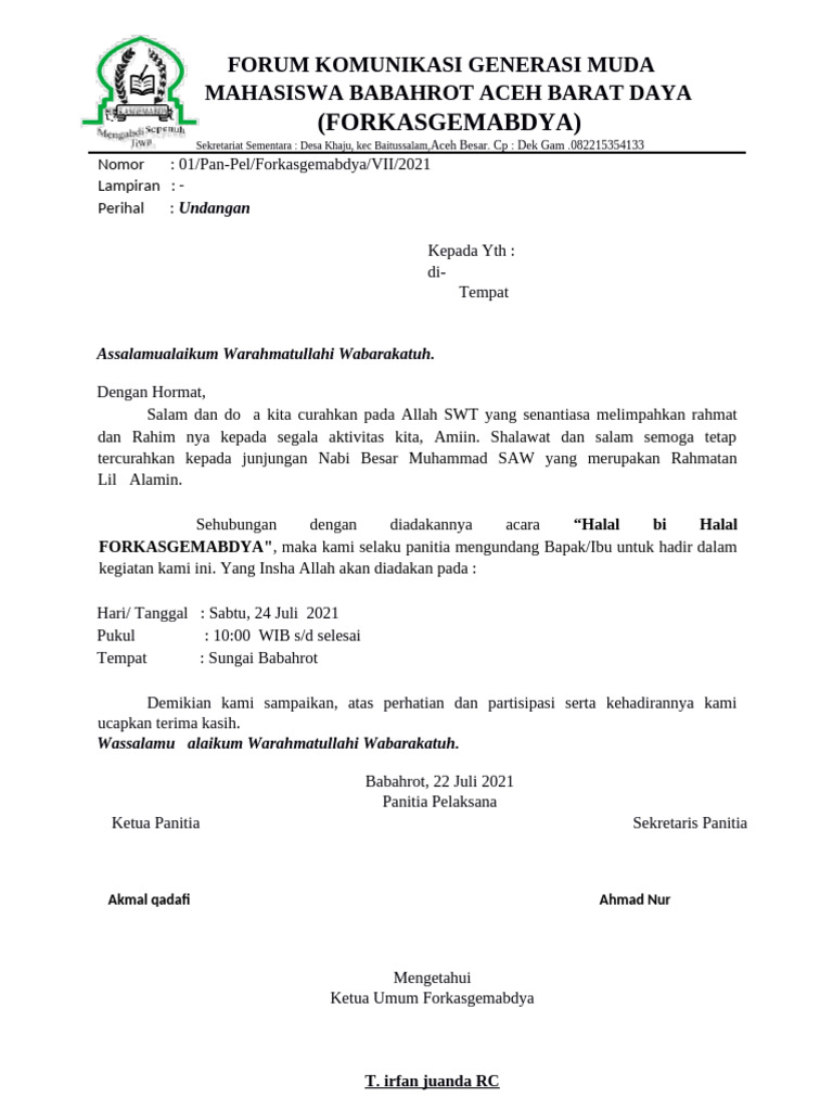 Surat Undangan Ragam | PDF