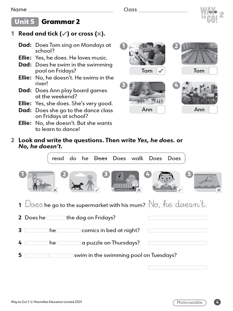 Way to Go! Unit 5 Grammar Exercises | PDF