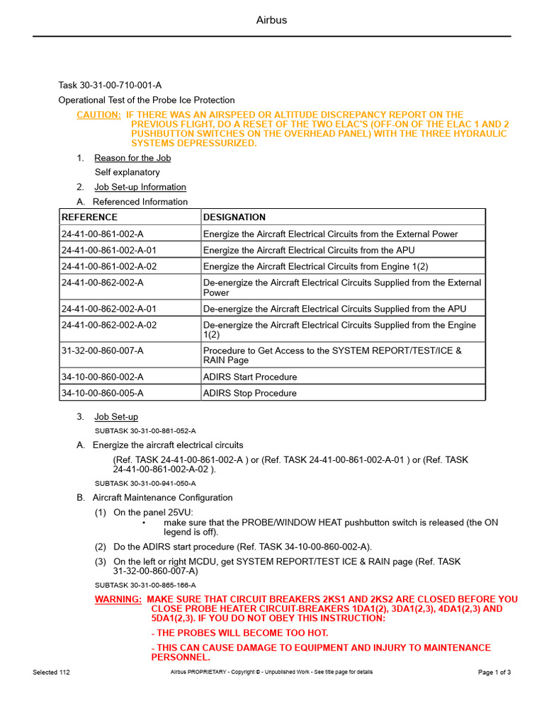 Operational Test of The Probe Ice Protection | PDF | Airliner | Jet ...
