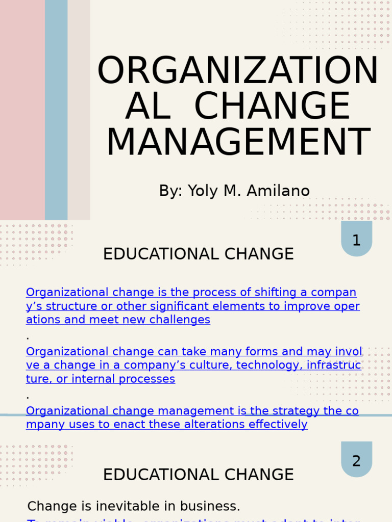 Organizational Change | PDF | Change Management | Business Economics