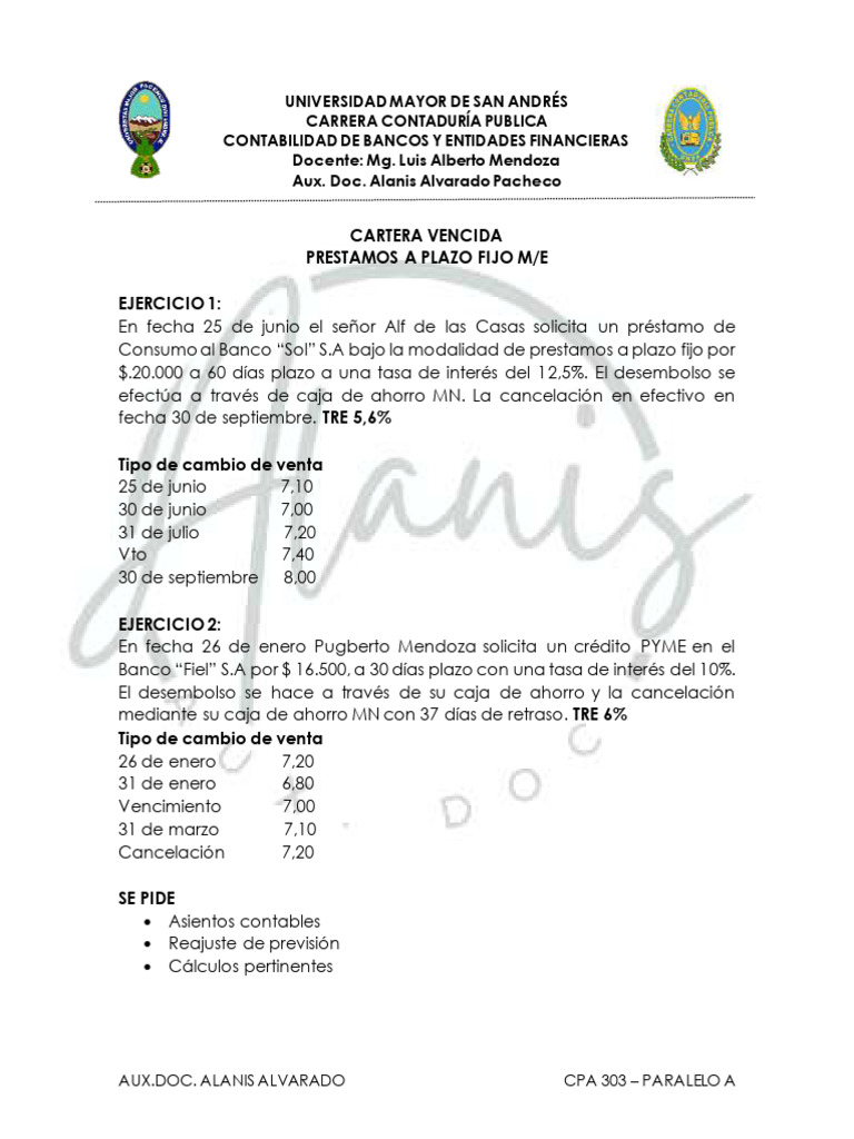 Practica 2 Cartera Vencida PPF Me | PDF