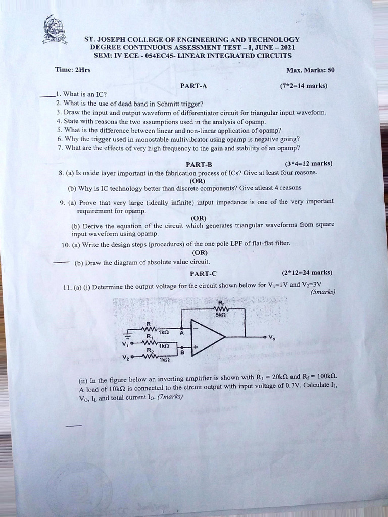 Linear Integrated Circiuts ECE 2021 | PDF | Operational Amplifier ...