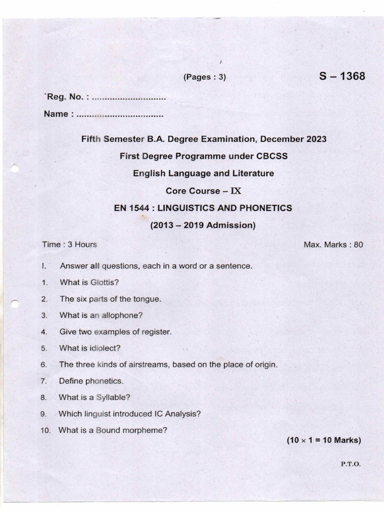 Linguistics and Phonetics en 1544 S-1368 | PDF