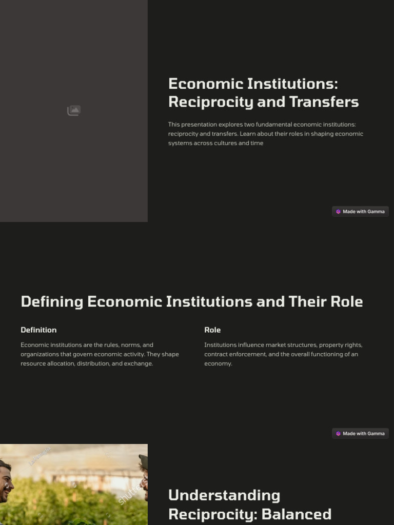 Economic Institutions Reciprocity and Transfers | PDF | Taxes | Institution