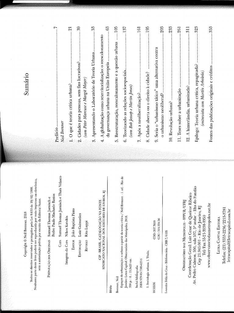 BRENNER, Neil. Teses Sobre A Urbanização | PDF