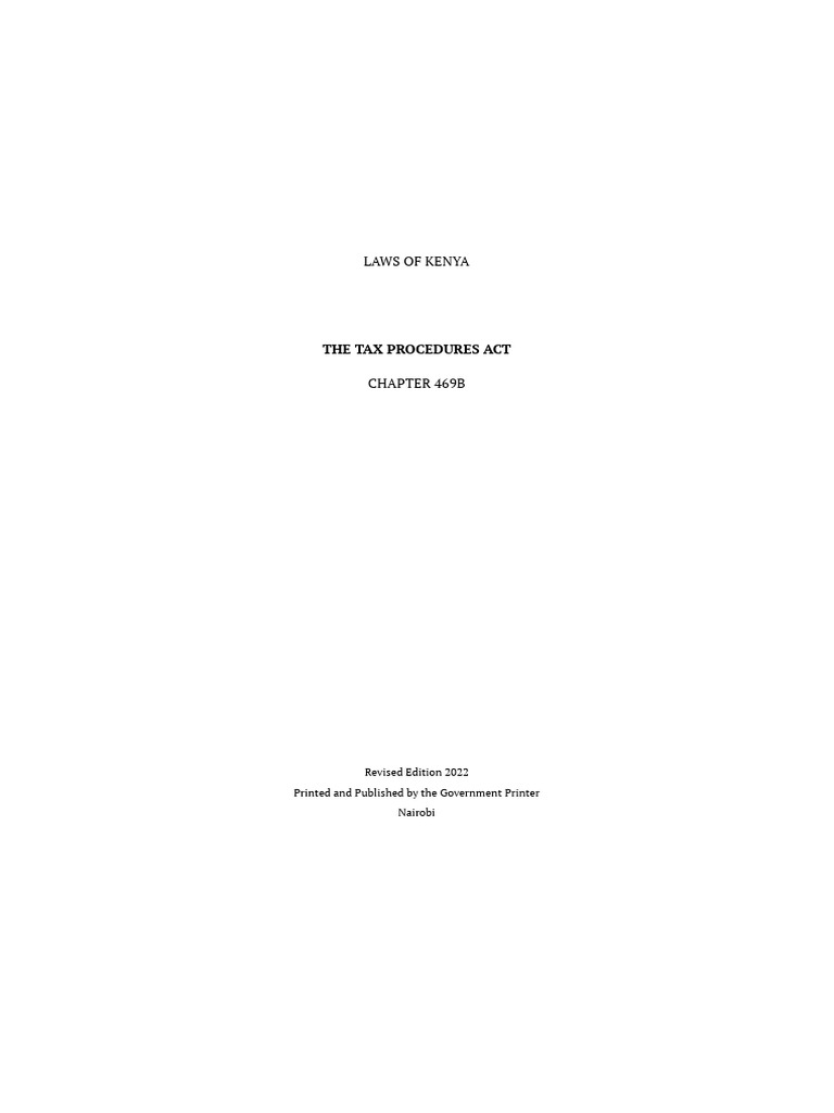 Overview of Kenya's Tax Procedures Act | PDF | Taxation In The United ...