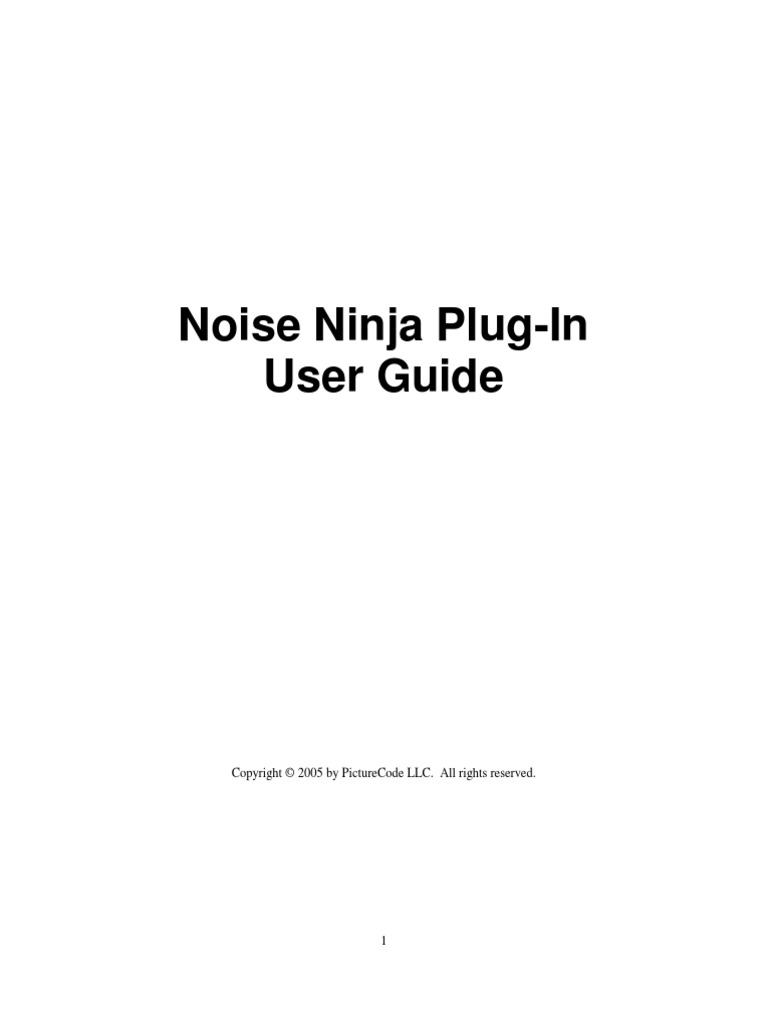 Noise Ninja Plug-In User Guide | PDF | Adobe Photoshop | Raw Image Format