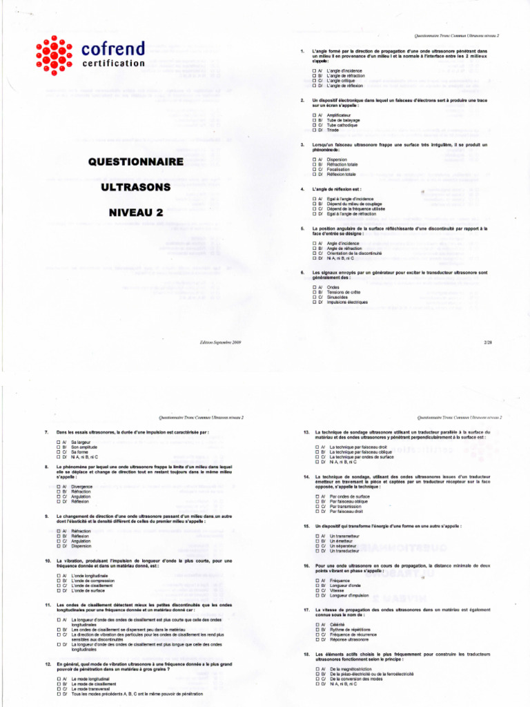 questionnaire UT2 | PDF
