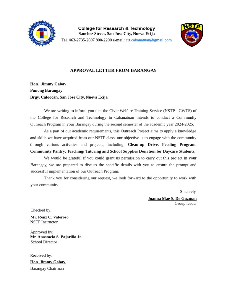 Community Outreach Program Approval Request | PDF