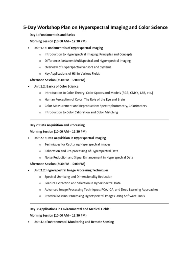 Applications of Hyperspectral Imaging and Color | PDF | Medical Imaging ...