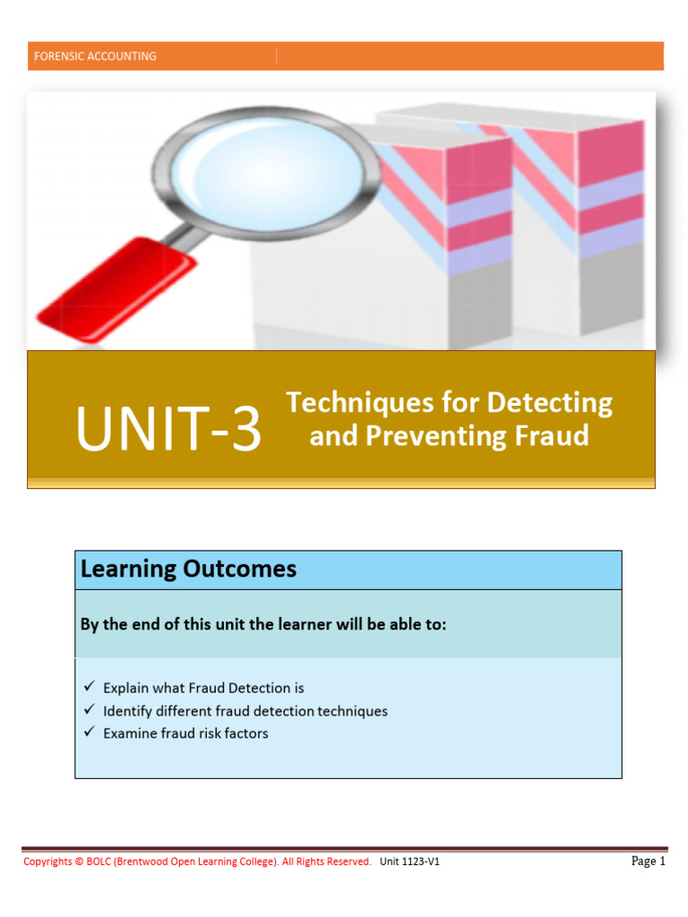1645020357Unit 1123-V1 Fraud Detection | PDF | Audit | Internal Control