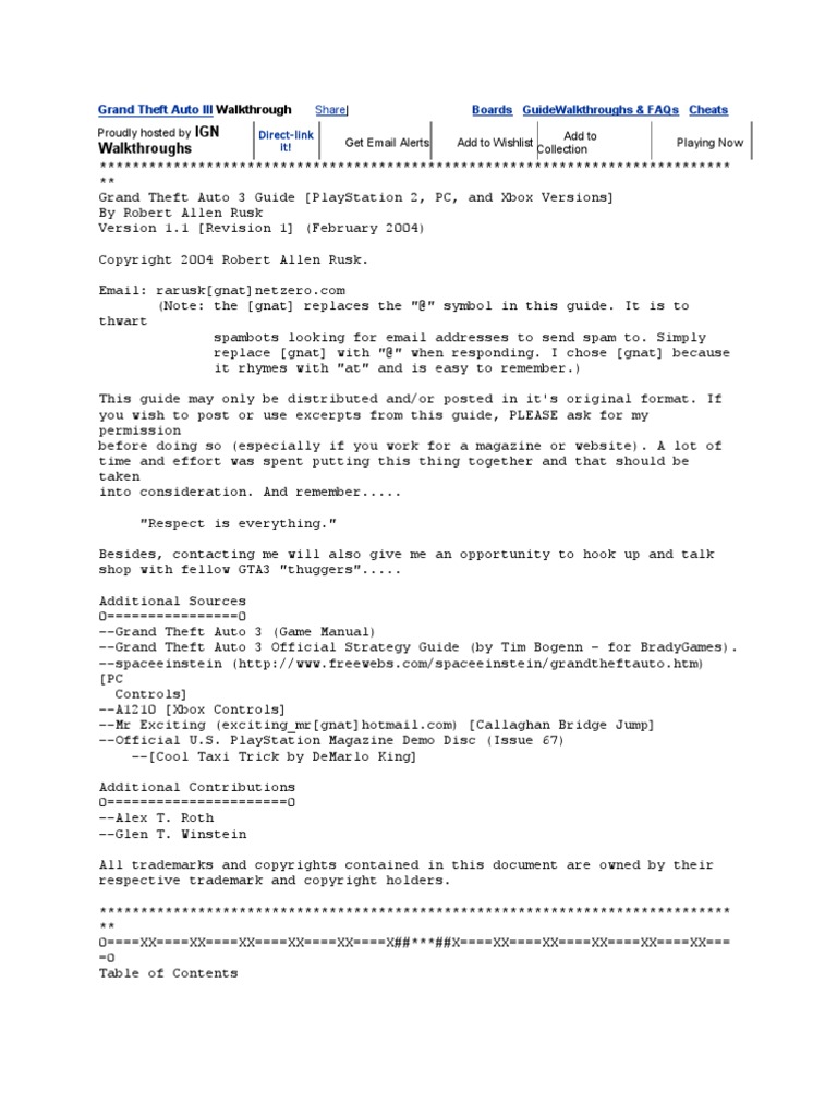 Grand Theft Auto III | PDF | Strategy Guide | Theft