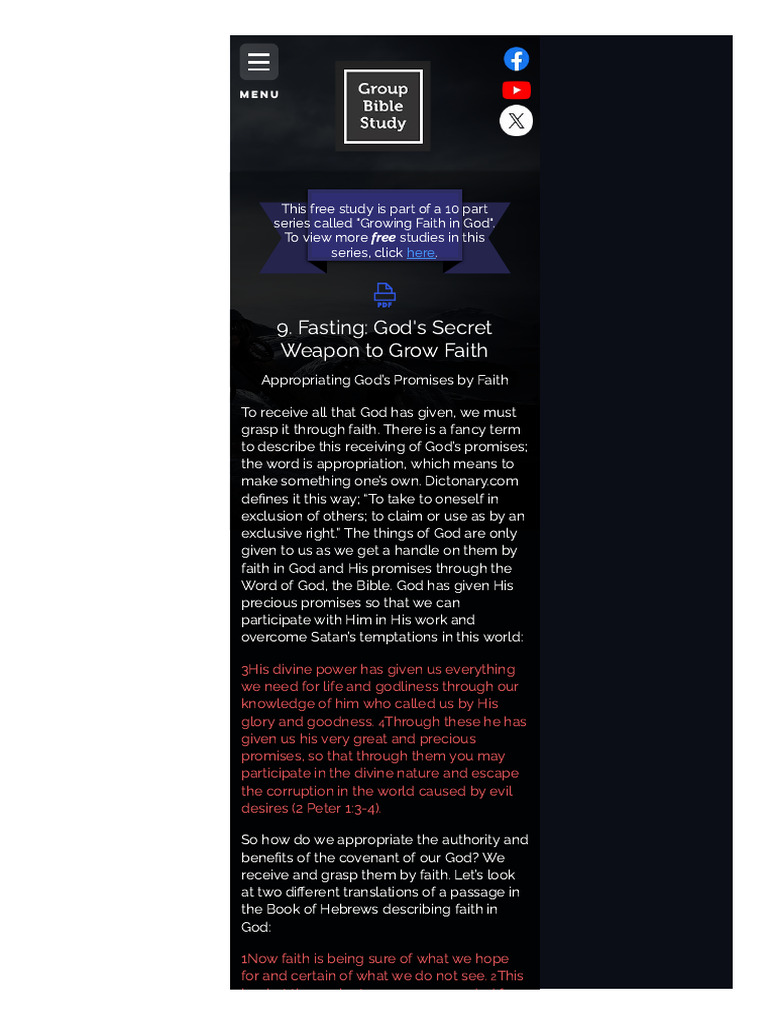 9.fasting God's Secret Weapon To Grow Faith | PDF | Jesus | Prayer