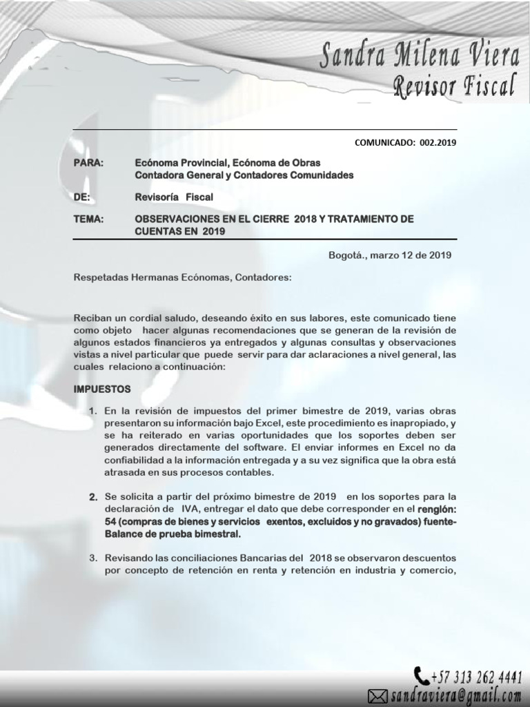Comunicado 002-2019 | PDF | Impuestos