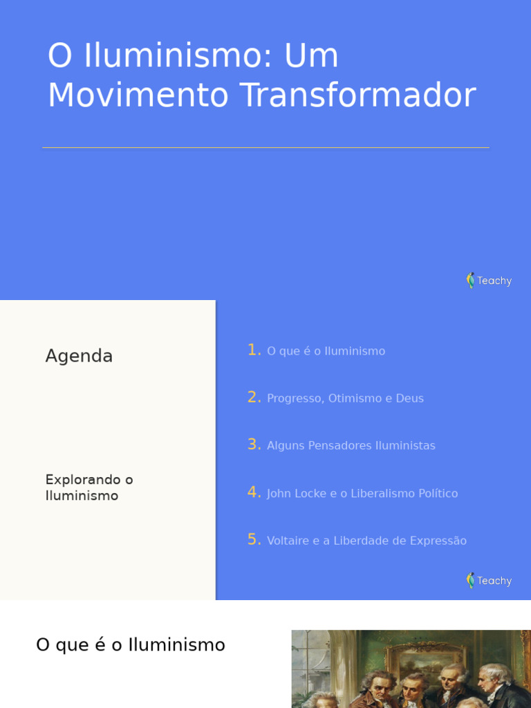Slide - O Iluminismo - Um Movimento Transformador | PDF | Iluminismo | John Locke