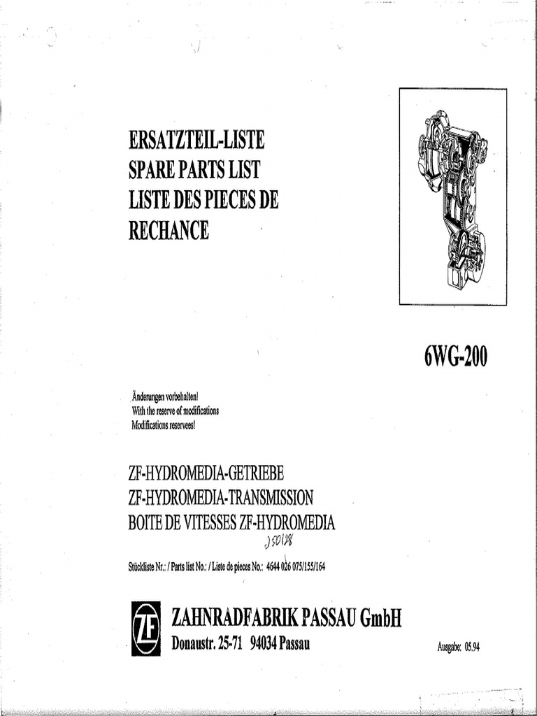 ZF Transmission 6WG-200 4644 026 075 - 155 - 164 | PDF