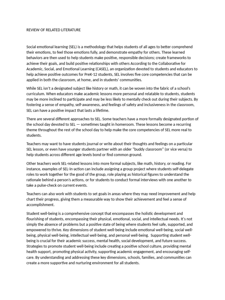 Social Emotional Learning | PDF | Psychology | Well Being