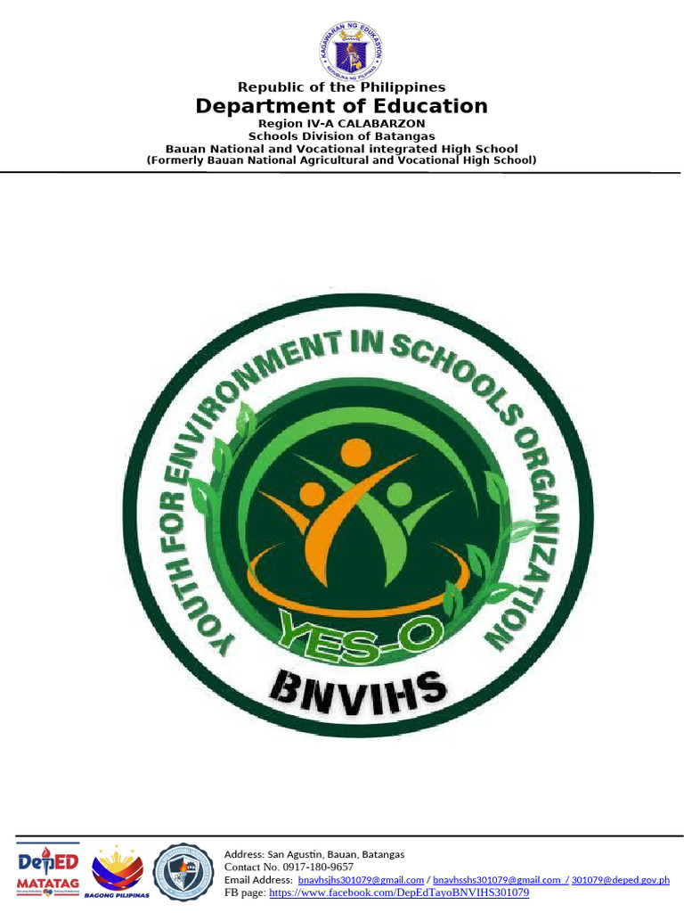 Bauan High School Tree Planting Project | PDF | Sustainability ...