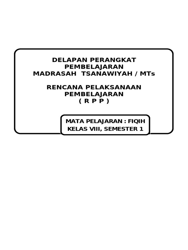 RPP Fiqih Viii - 1 & 2 | PDF