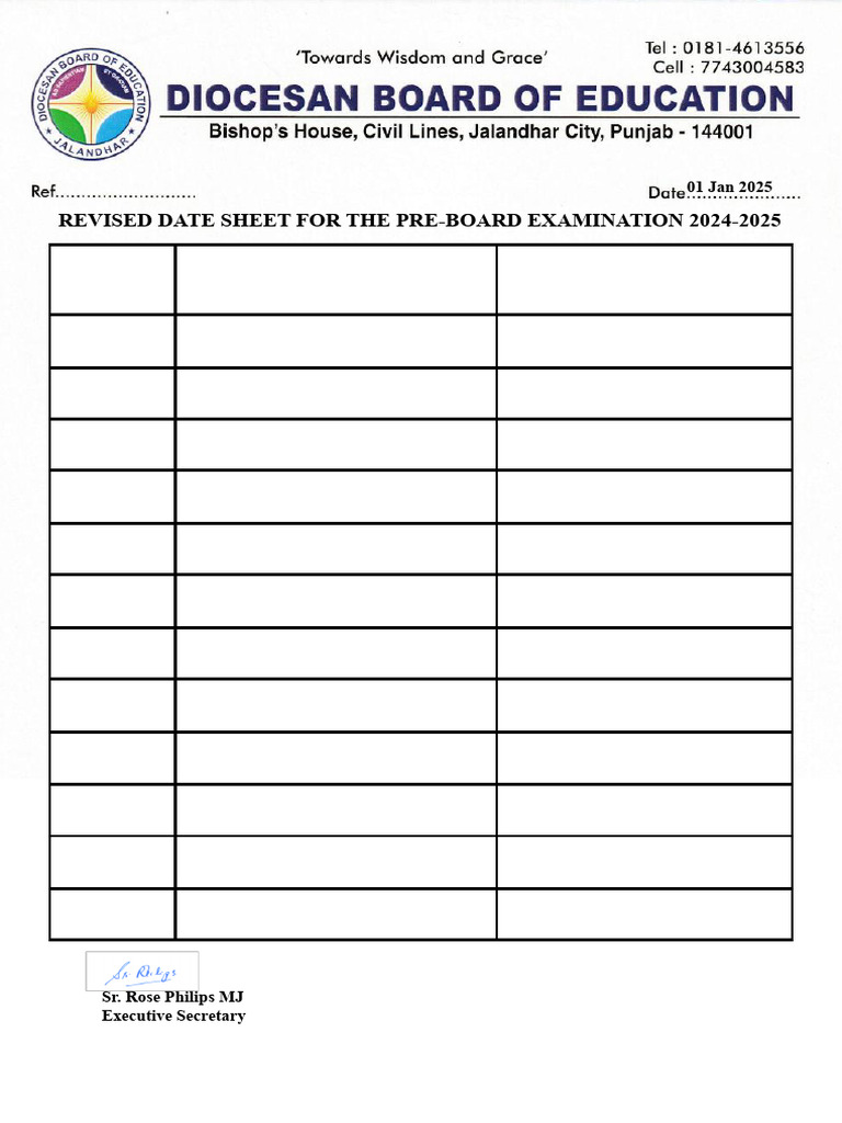 REVISED Pre-Board Date Sheet 2025 | PDF