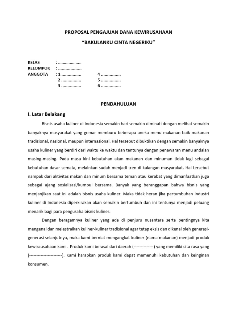 Contoh Proposal Isi | PDF