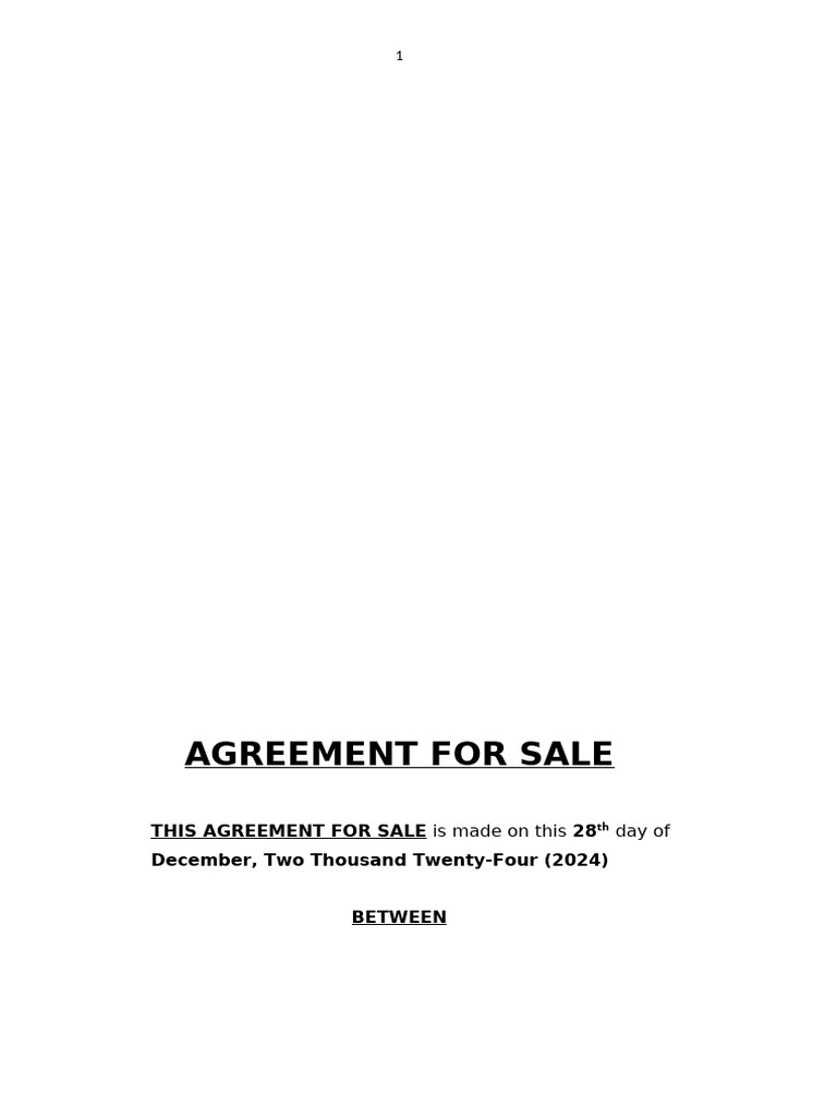 Agreement For Sale AVIJIT CHANDRA | PDF | Kolkata