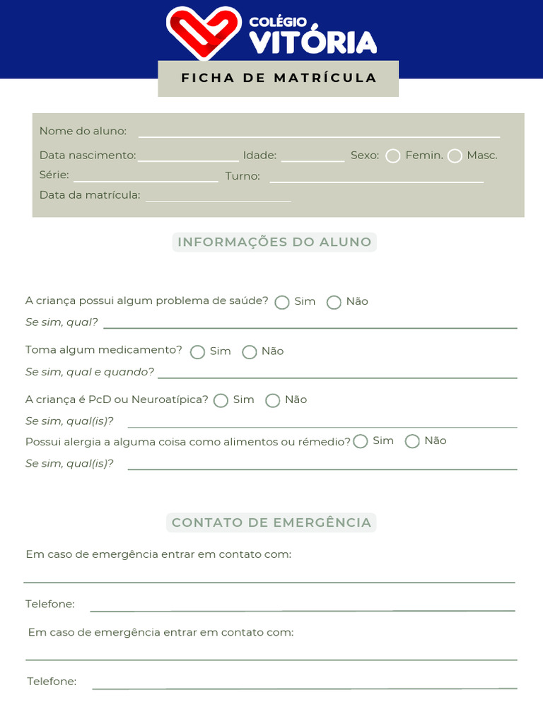 Ficha de Matrícula | PDF