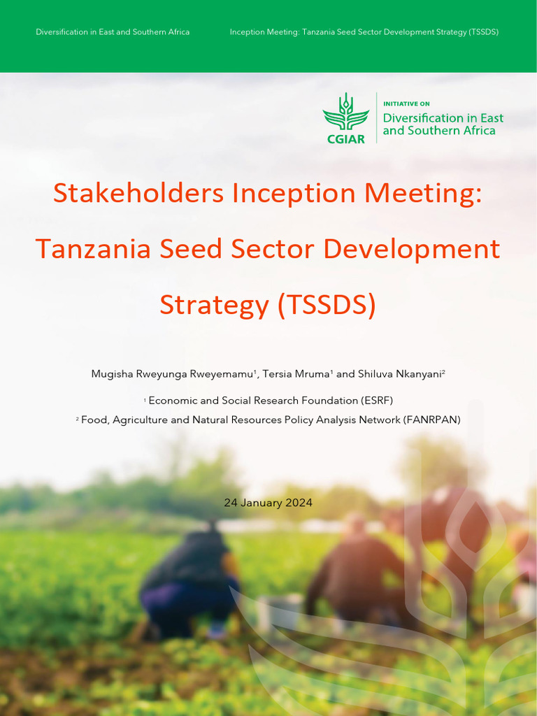 Stakeholders Inception Meeting-Tanzania Seed Sector Development ...