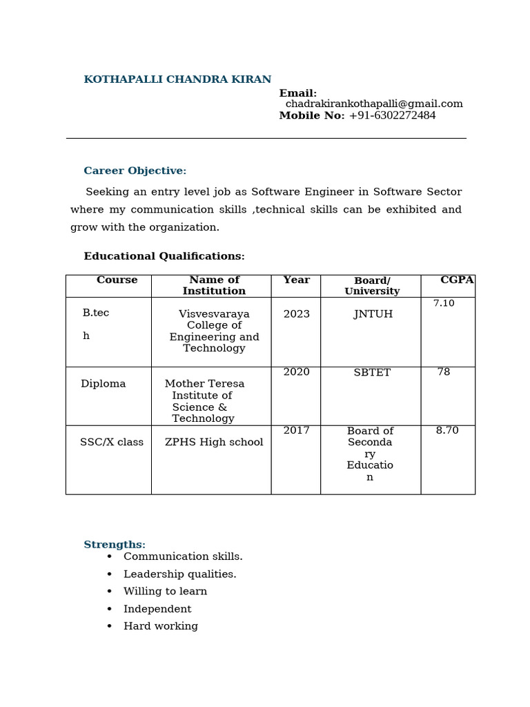 Prasad Resume | PDF