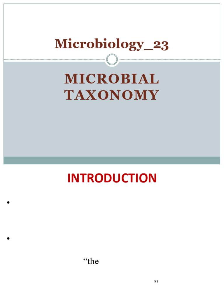 Microbiology 23 - Microbial Taxonomy | PDF | Ribosomal Rna | Taxonomy ...