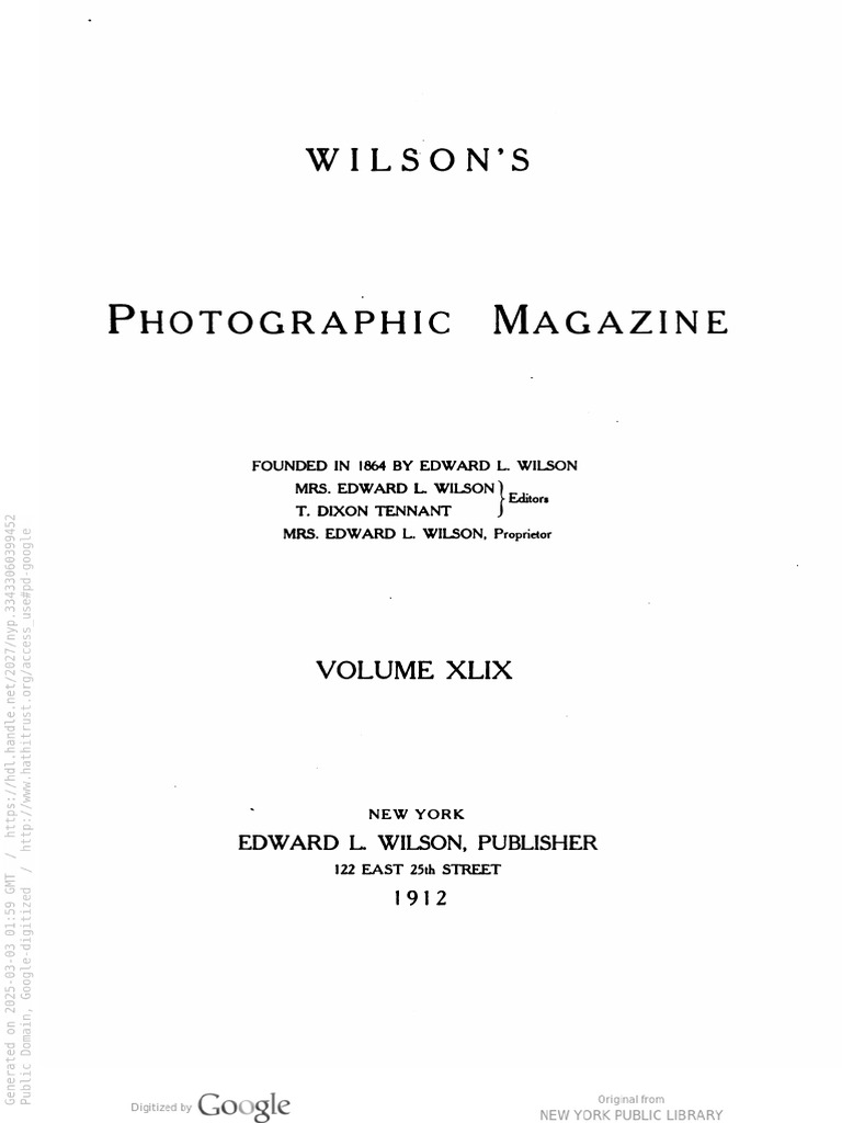 Wilson's Photographic Magazine 1912 | PDF | Portrait Photography | Imaging