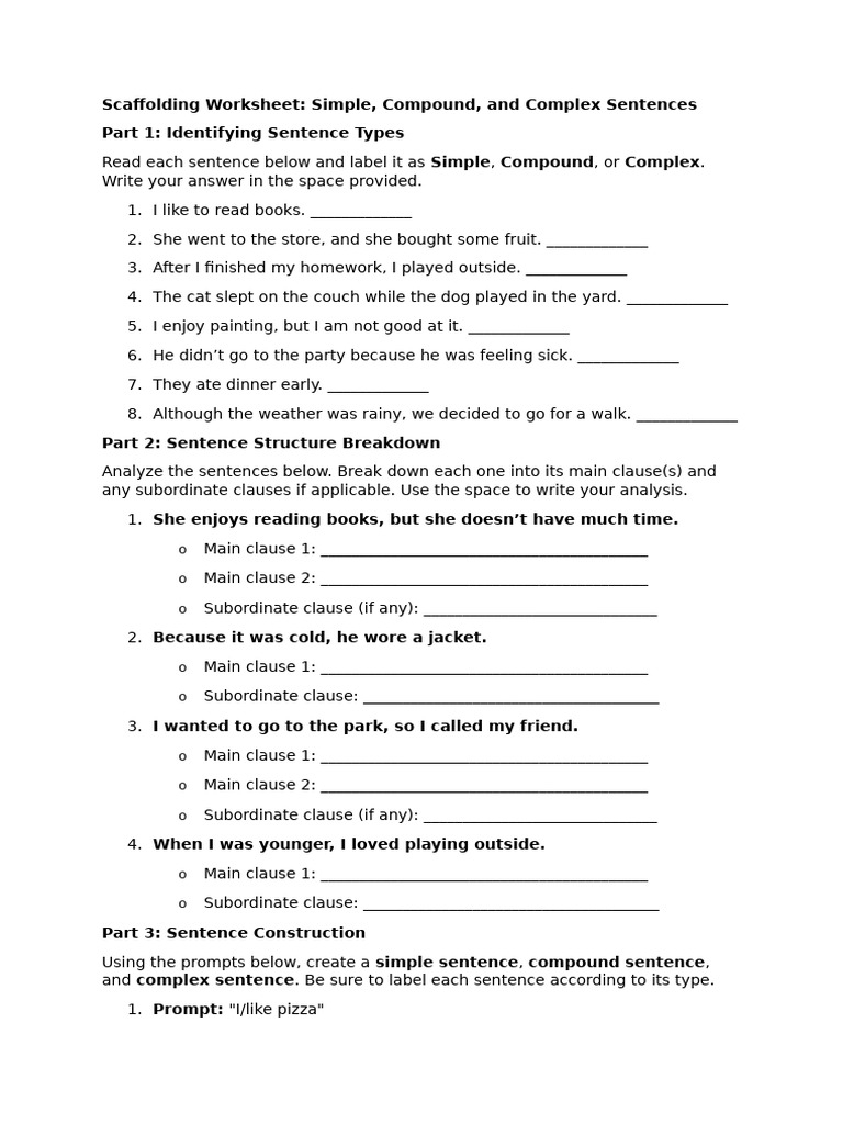 Complex Compund Sentences | PDF | Sentence (Linguistics) | Clause