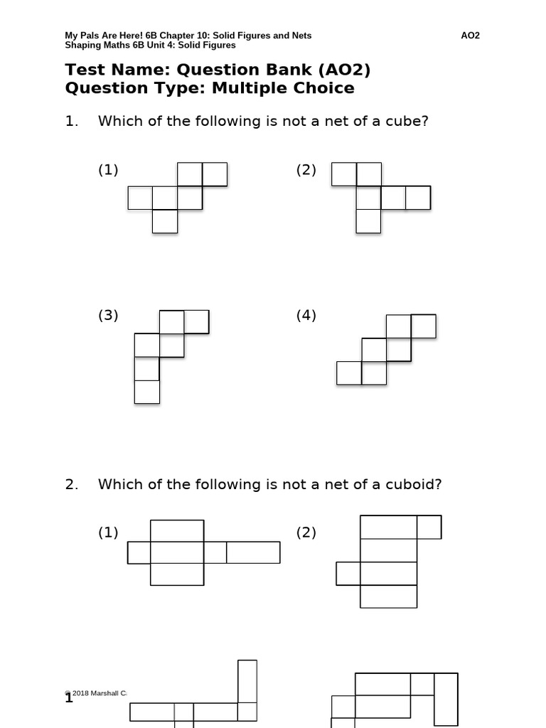 14 MPAH 6B 10 Solid Figures - AO2 Questions | PDF | Polytopes | Linear Programming