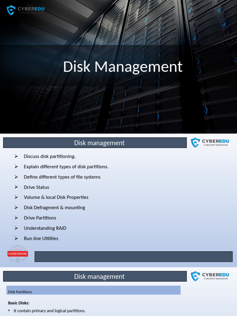 4 CompTIA A+ Disk Management | PDF | File System | Computer File