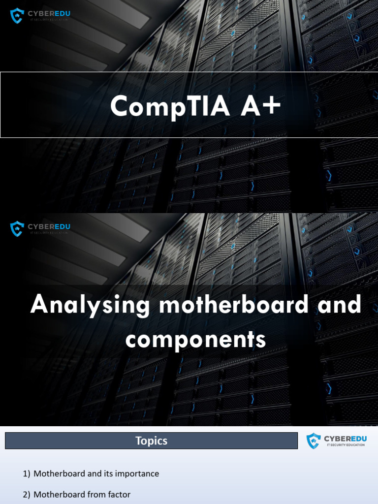 2 CompTIA A+ Analysing Motherboard & Components & BIOS | PDF | Byte | Bios