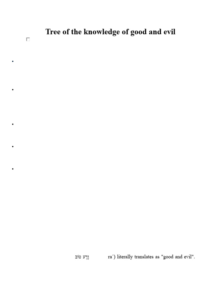 Tree of Knowledge: Biblical and Philosophical Insights | PDF ...