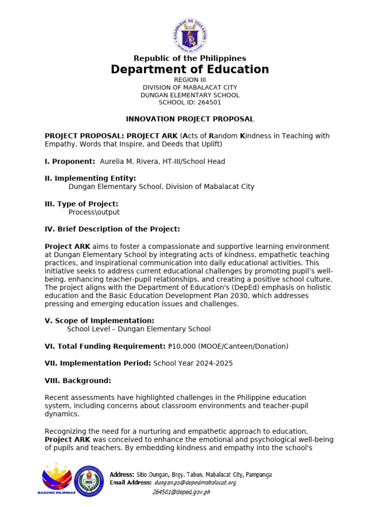 INNOVATION-PROJECT-PROPOSAL | PDF | Teachers | Evaluation