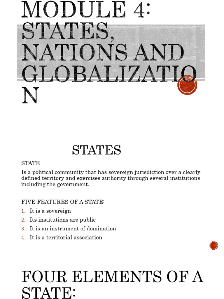 States Nation and Globalization | PDF | State (Polity) | Globalization