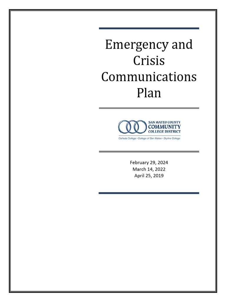 Emergency and Crisis Communication Plan 1733515201 | PDF | Health ...