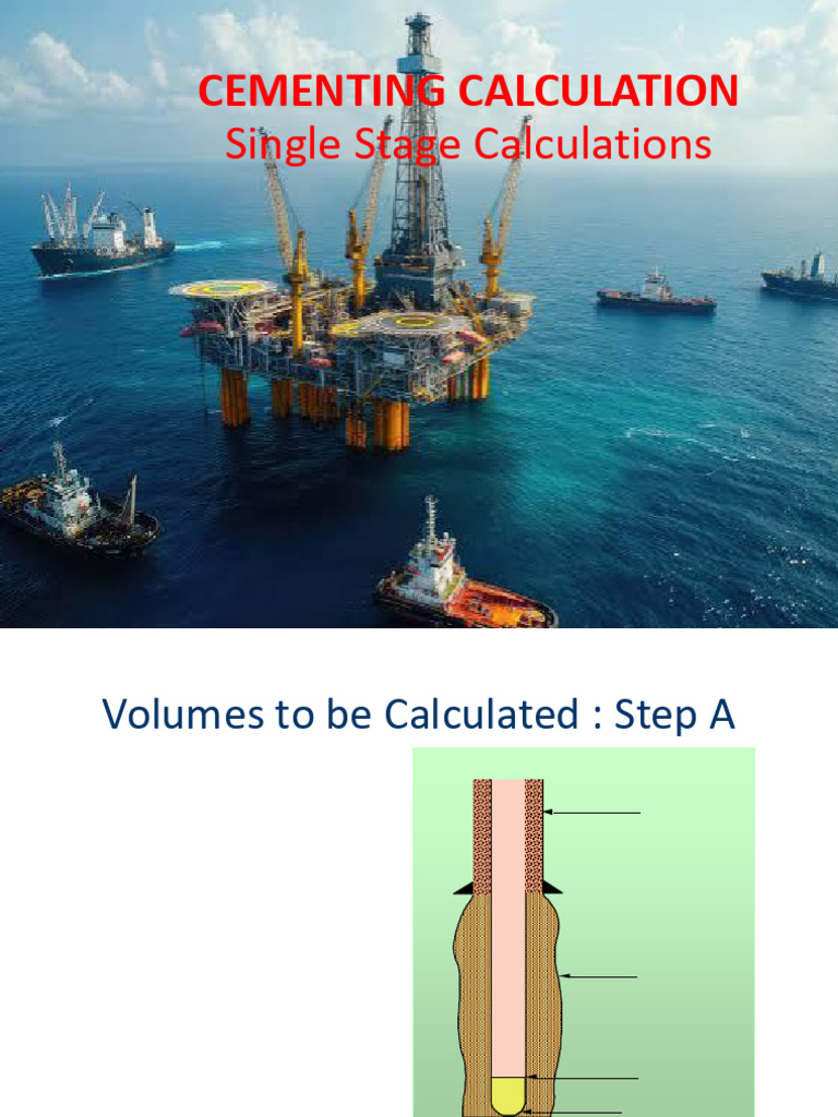 Single Stage Cementing Calculations Guide | PDF | Casing (Borehole ...