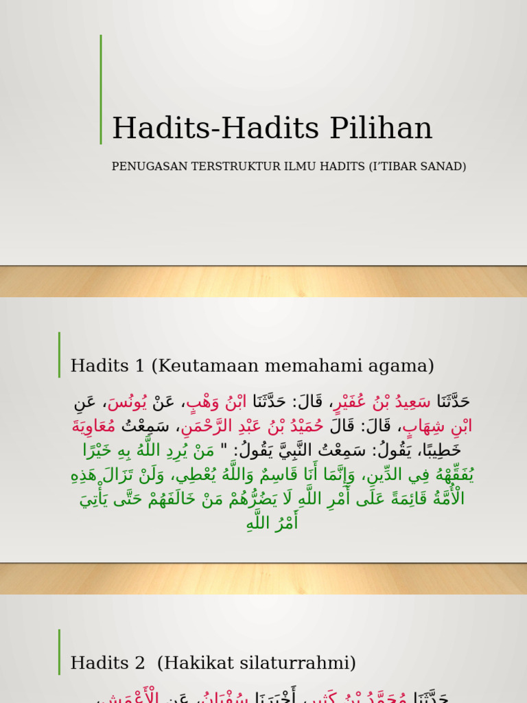Hadits-Hadits Pilihan XI AGAMA | PDF