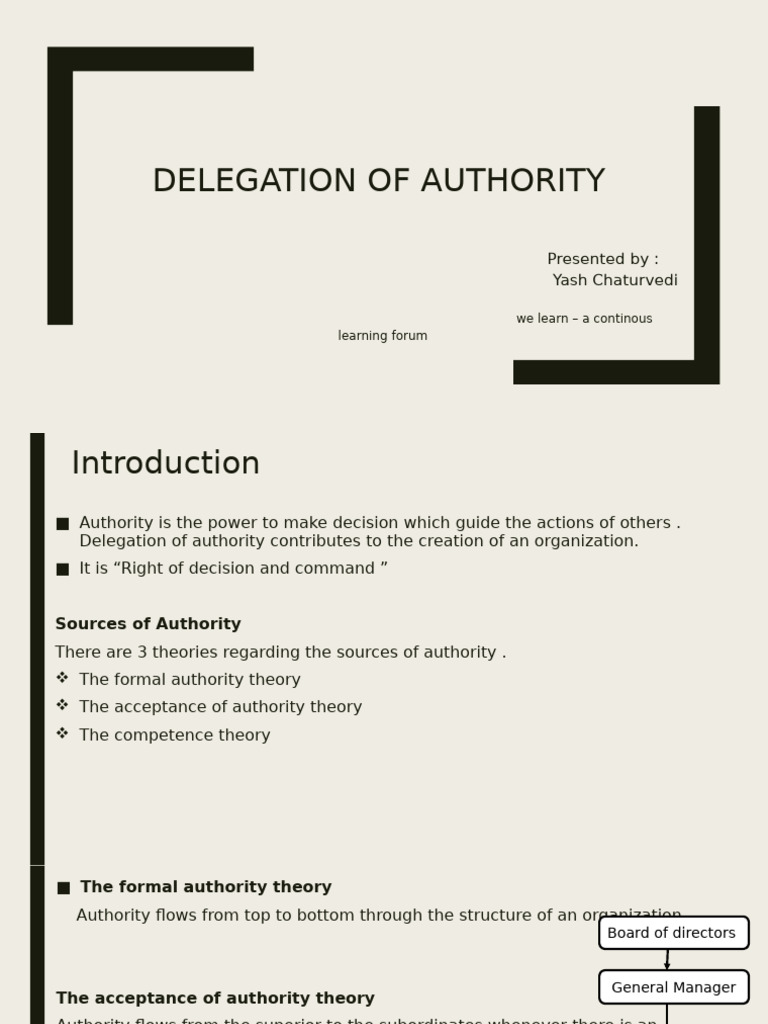 Understanding Delegation of Authority | PDF