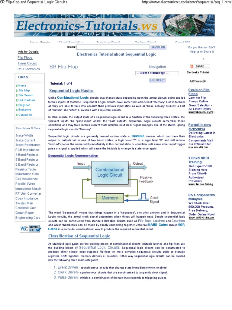 Sr Flip Flop Electronics Tutorial About Sequential Logic Pdf