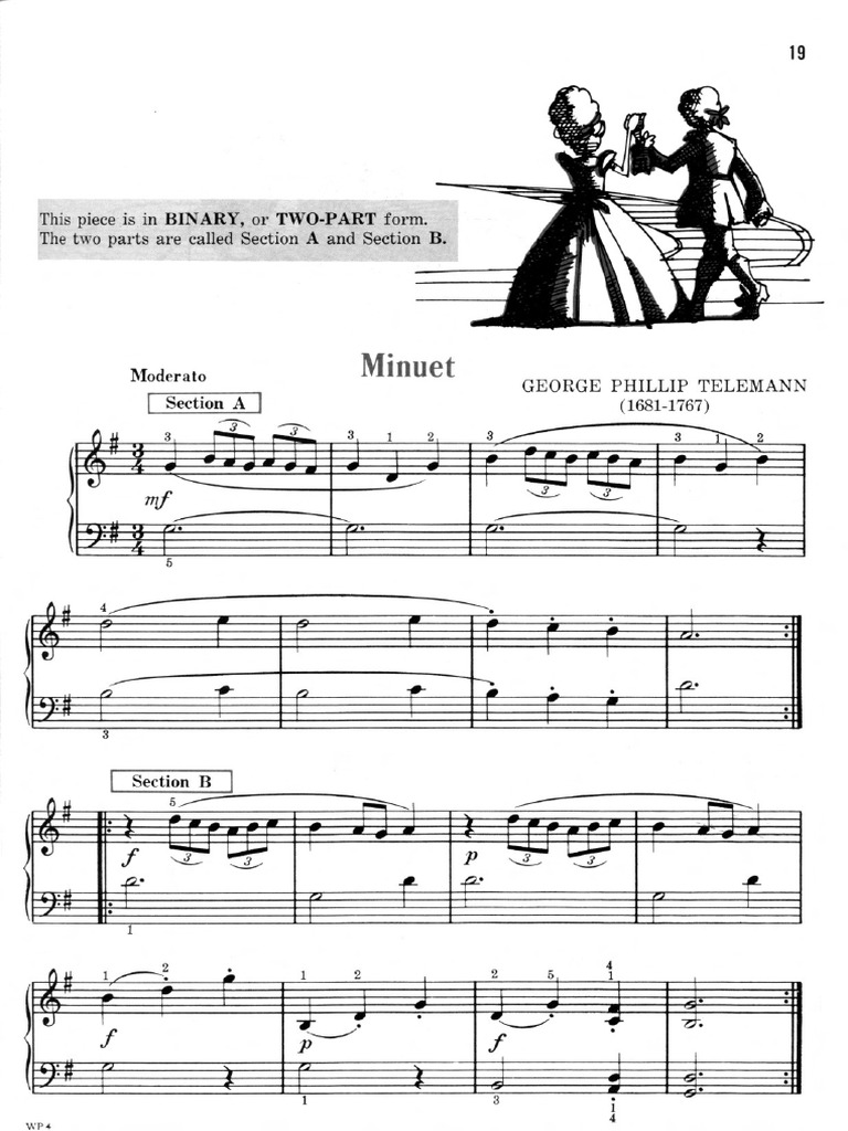 Minuet Telemann - Sol Mayor | PDF