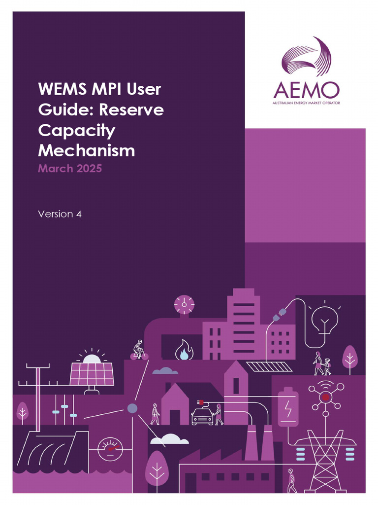 AEMO - Reserve Capacity Mechanism User Guide - Version 4 | PDF | Ellipsis | Copyright