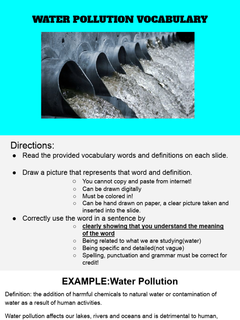 Water Vocabulary Slides | PDF | Water | Water Quality
