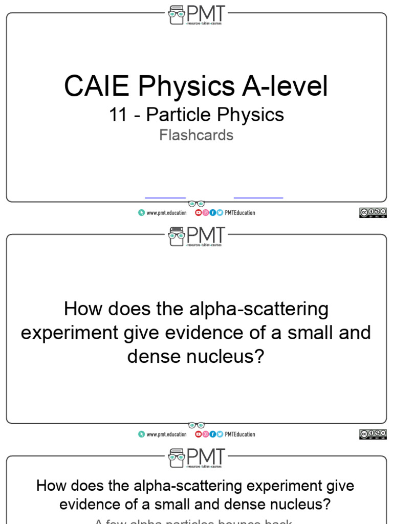 A-Level Physics: Particle Physics Flashcards | PDF | Atomic Nucleus | Quark